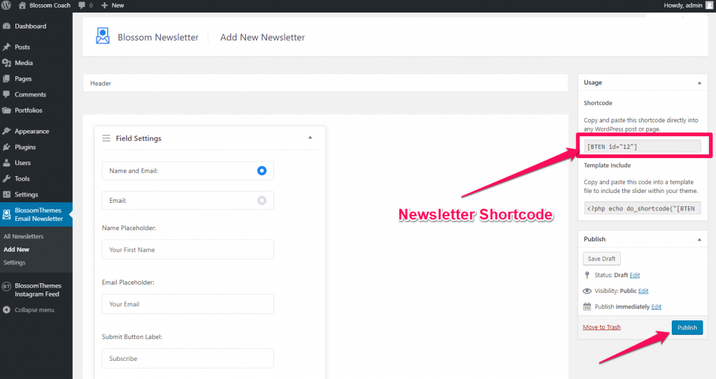 How to Configure Newsletter in Header? – BlossomThemes