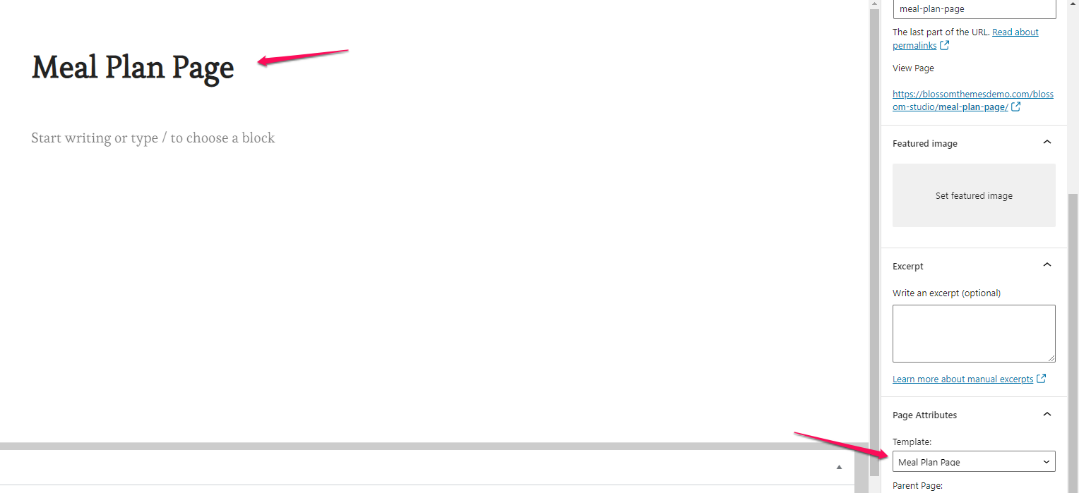 How to Configure Meal Plan Page? - BlossomThemes