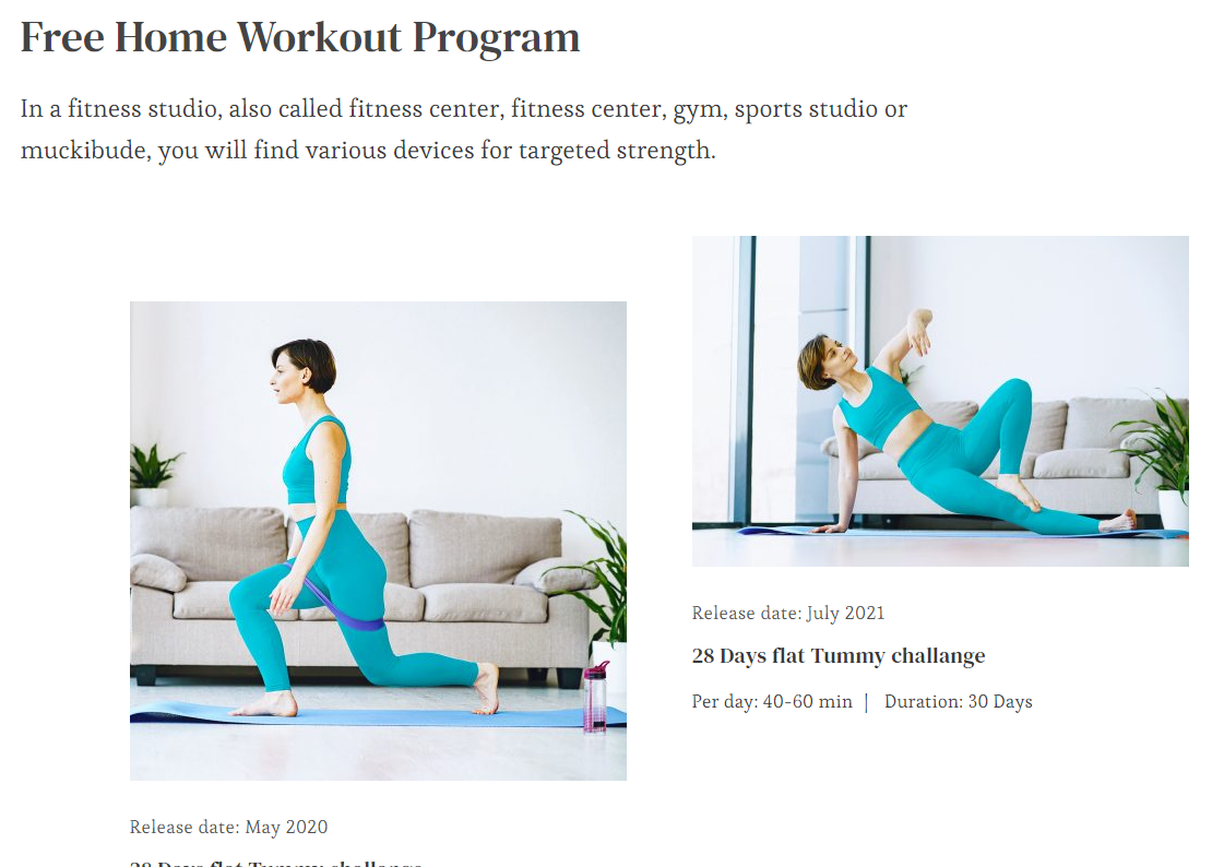 How to Configure Workout Section? – BlossomThemes