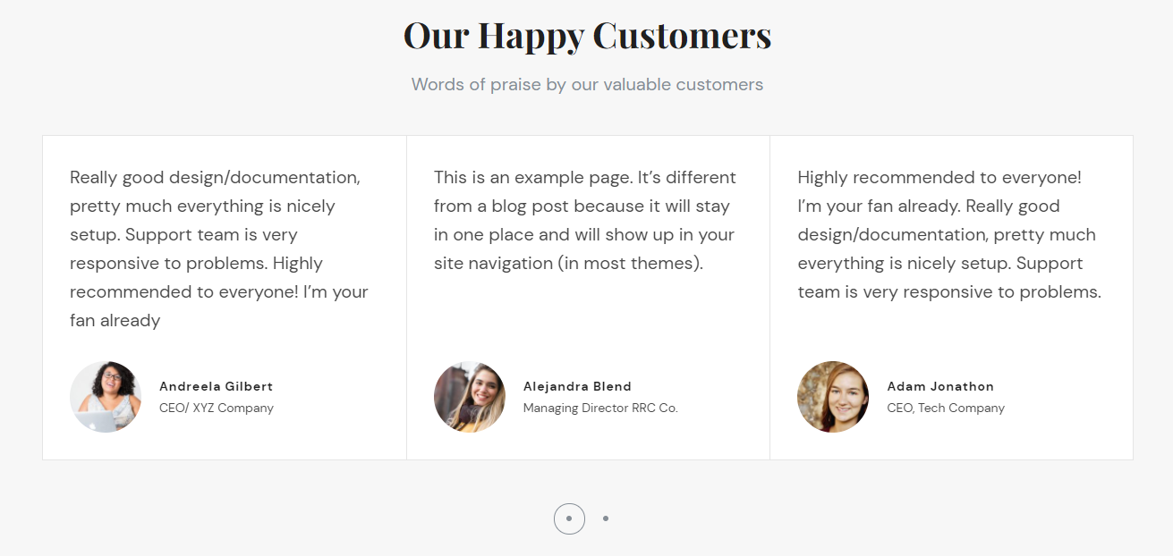 How to Configure Testimonial Section? - BlossomThemes