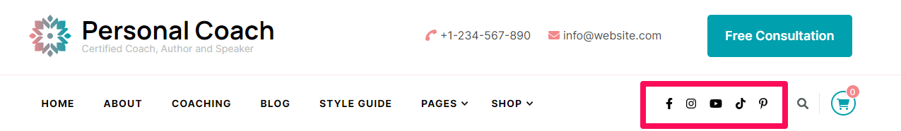 How to Add Social Media Icons in Header? - BlossomThemes