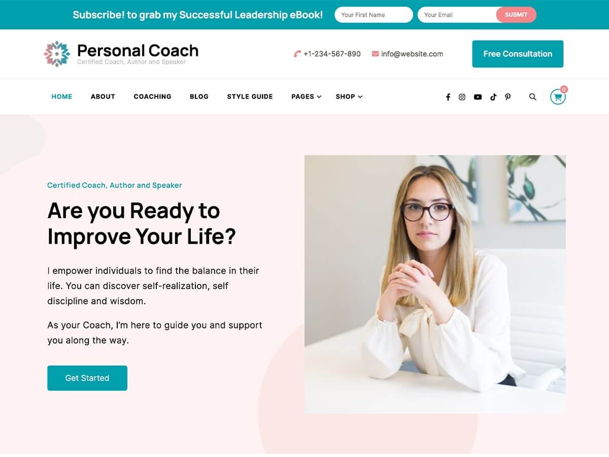 Personal Coach - BlossomThemes