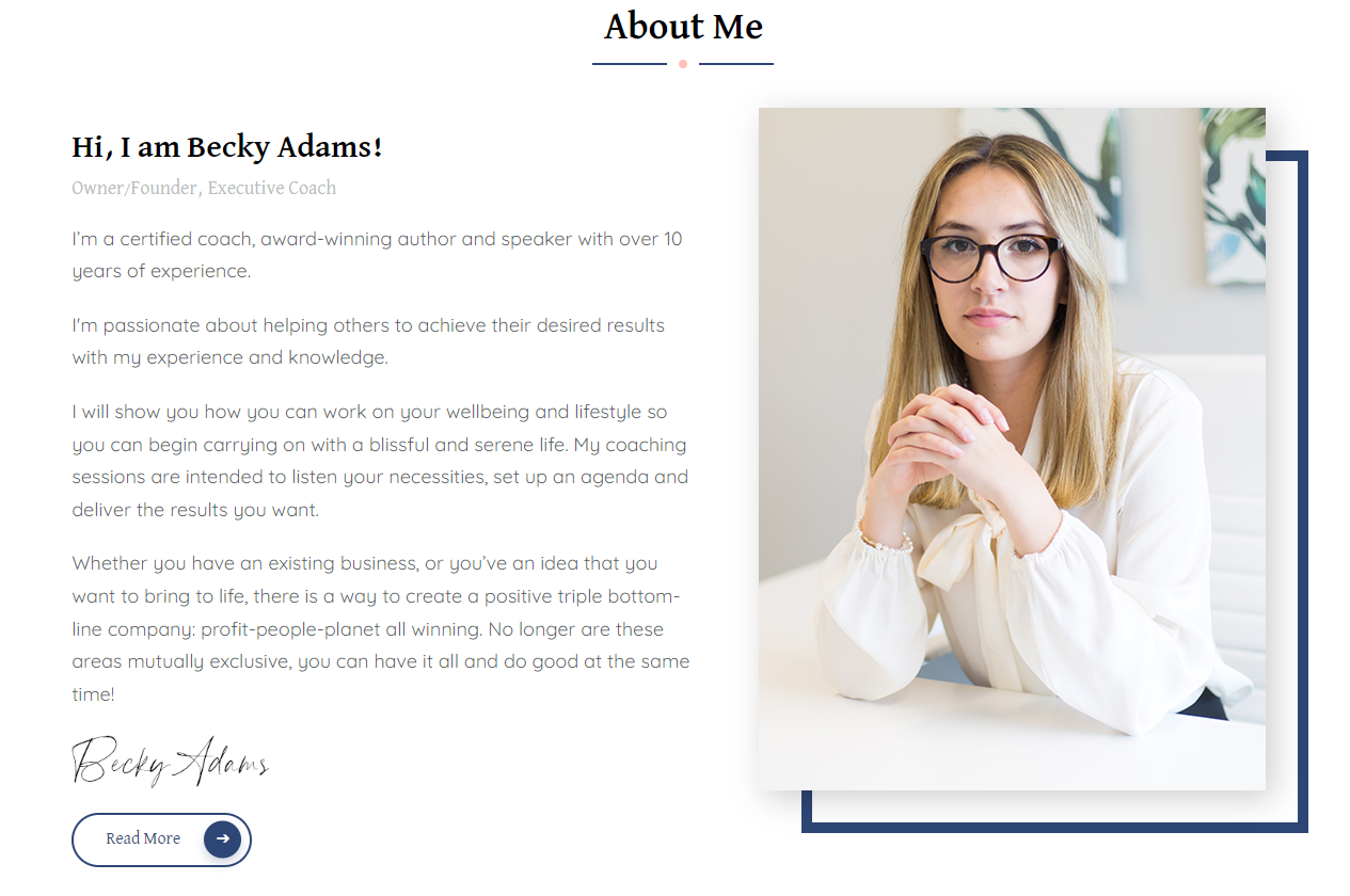 How to Configure About Section? - BlossomThemes