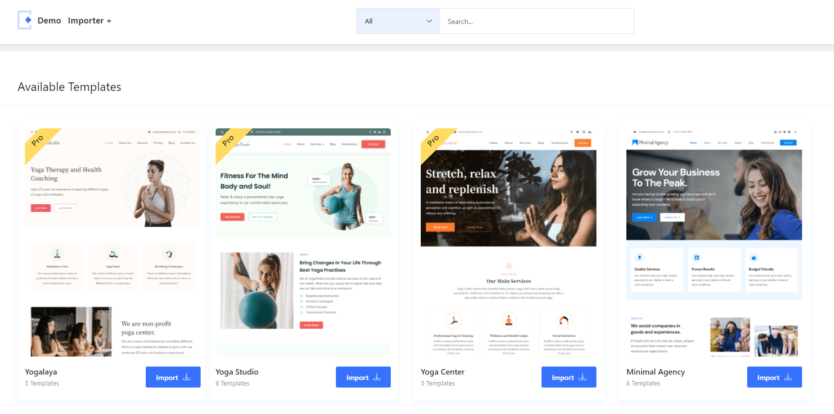 Import Starter Site - BlossomThemes